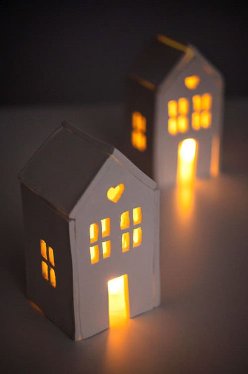 DIY Clay House | Air Dry Clay House Candle Holder