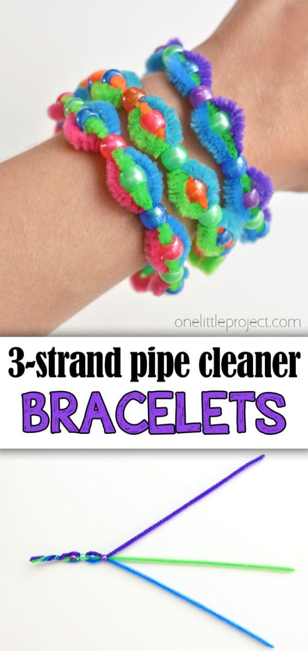 3 Strand Pipe Cleaner Bracelets | Pipe Cleaner Bead Bracelet