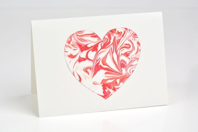Marbled Shaving Cream Hearts | Shaving Cream Art for Valentine's Day