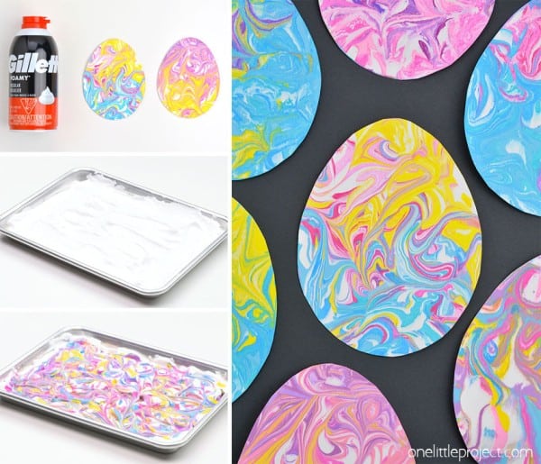 Marbled Paper Easter Eggs | Easy Shaving Cream Marbling