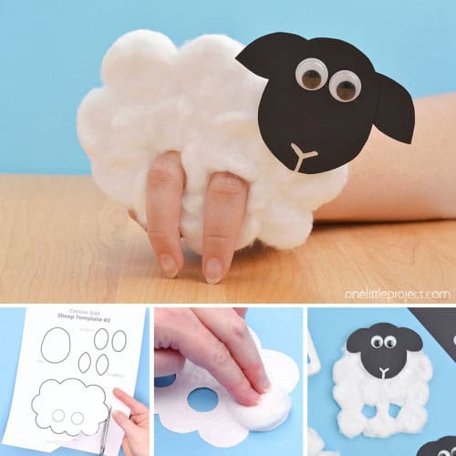 Cotton Ball Sheep Craft | Easy Sheep Puppet for Spring