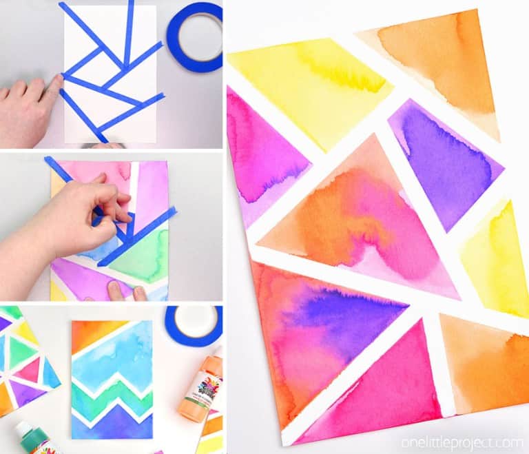 Tape Resist Art | Watercolor Tape Resist Painting