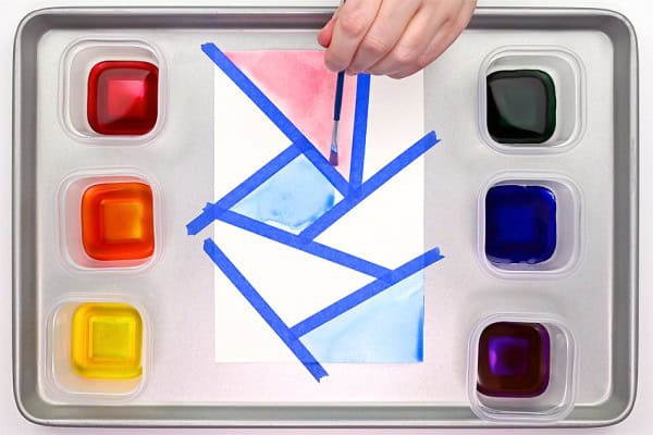 Tape Resist Art | Watercolor Tape Resist Painting