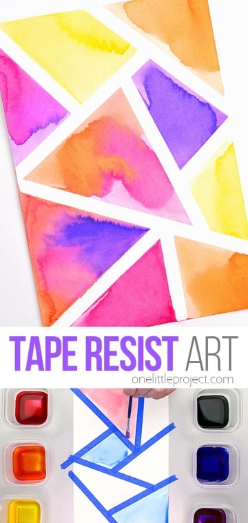 Tape Resist Art | Watercolor Tape Resist Painting