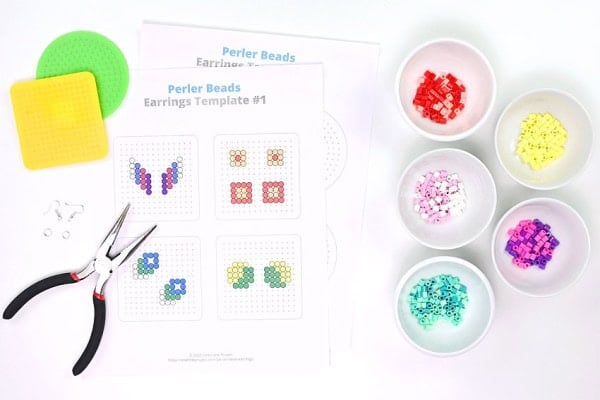 Perler Bead Earrings | DIY Earrings Made from Perler Beads