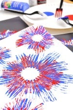 Fork Painted Fireworks Craft | Easy 4th of July Craft for Kids