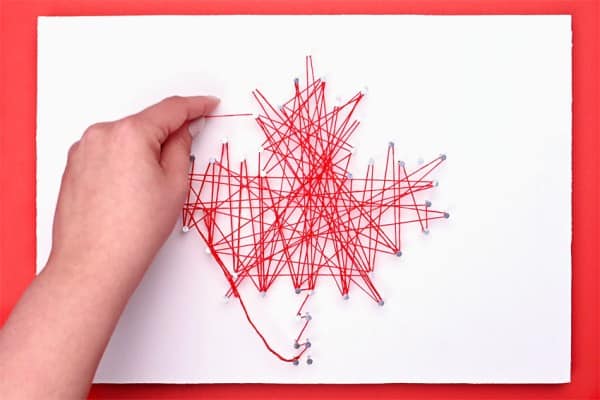 Maple Leaf String Art | Easy String Art Craft for Canada Day