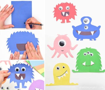 Folded Paper Monsters | Easy Monster Craft for Kids