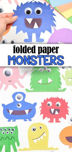 Folded Paper Monsters | Easy Monster Craft for Kids