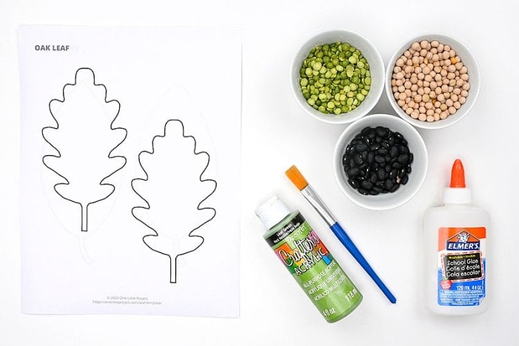 Fall Bean Mosaics | Autumn Leaf and Pumpkin Bean Art