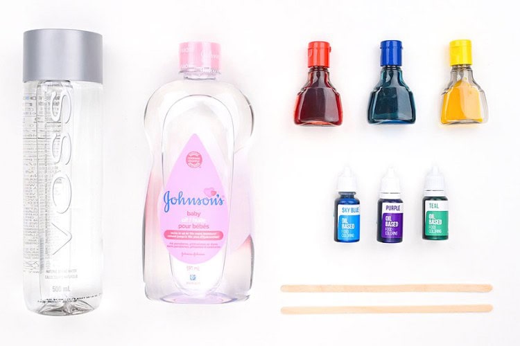 Oil and Water Sensory Bottles | Layered Color Mixing Sensory Bottle