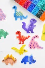 Dinosaur Perler Beads | Free Perler Bead Dino Patterns