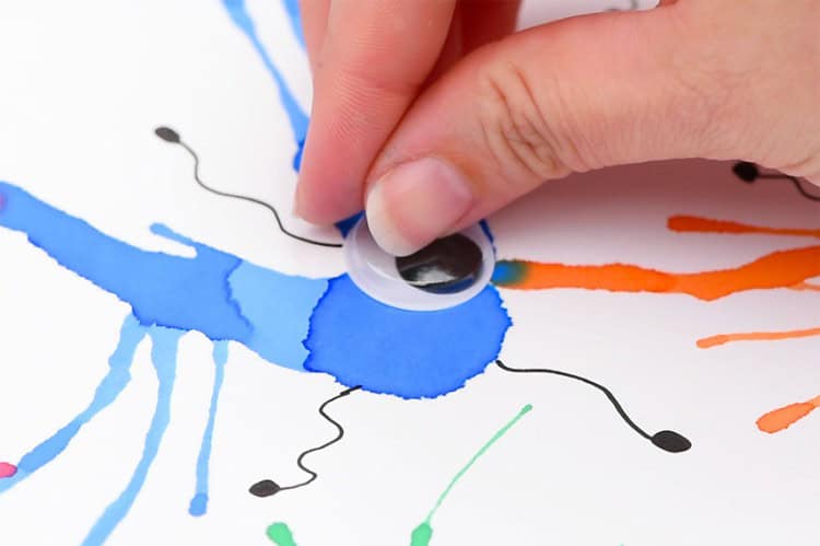 Monster Blow Painting with Straws | Blow Paint Monsters Craft