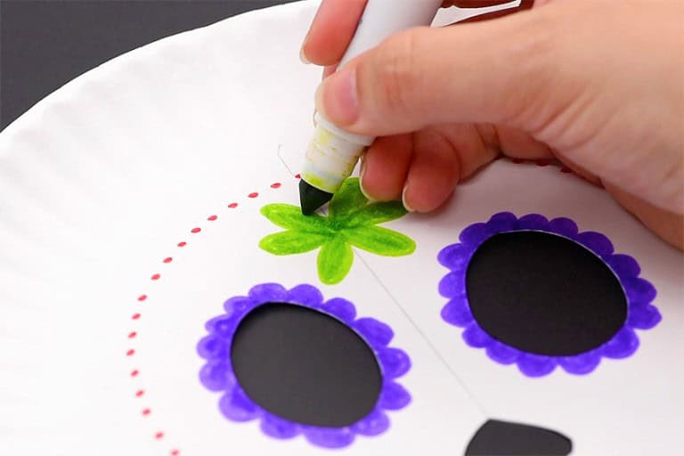 Paper Plate Day of the Dead Mask | DIY Sugar Skull Craft for Kids