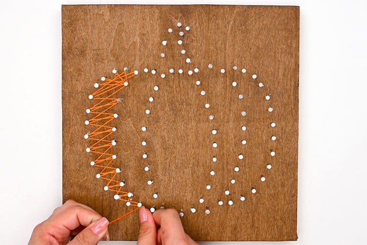 DIY Pumpkin String Art | Free Printable String Art Pumpkin Template!