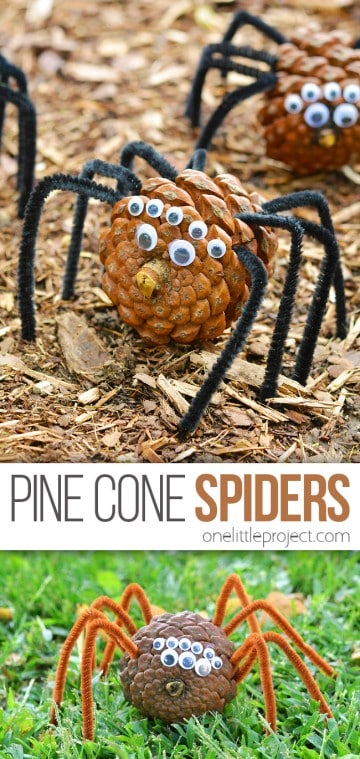 Pine Cone Spider Craft | Easy Halloween Craft for Kids