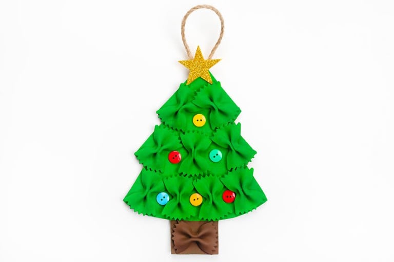 Bow Tie Pasta Ornaments | Noodle Christmas Tree Craft
