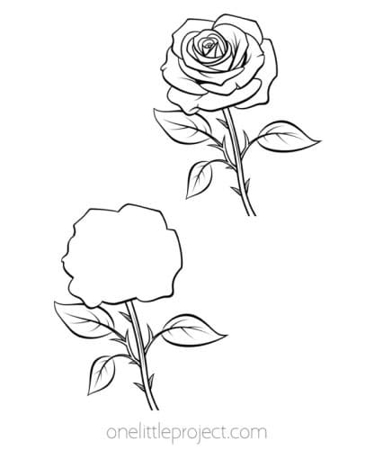 Simple Rose Outline | Free, Printable Rose Templates