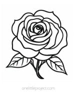 Simple Rose Outline | Free, Printable Rose Templates