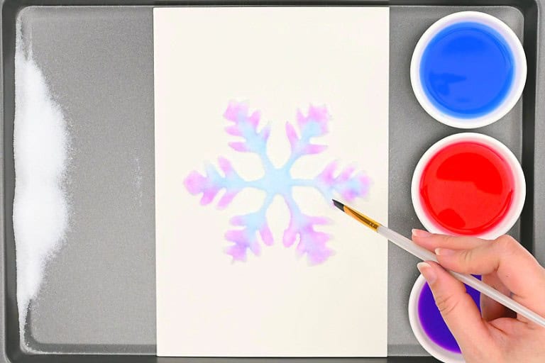 Snowflake Salt Painting | Easy Salt Painted Snowflakes