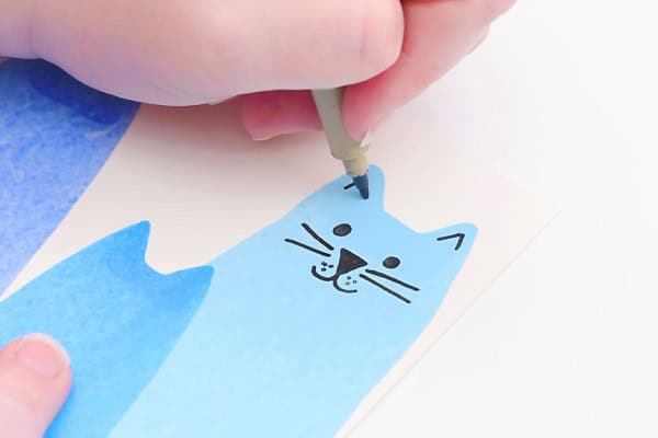 Cat Squeegee Painting | Easy Cat Scrape Painting
