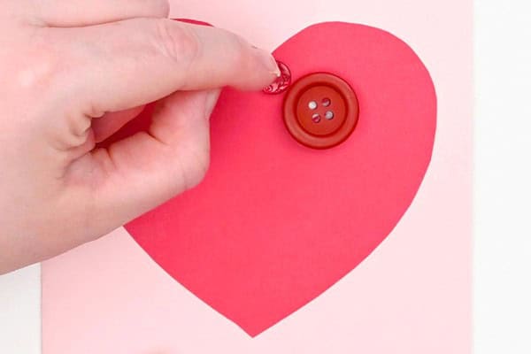 Button Art Heart Cards | Valentine's Day Button Heart