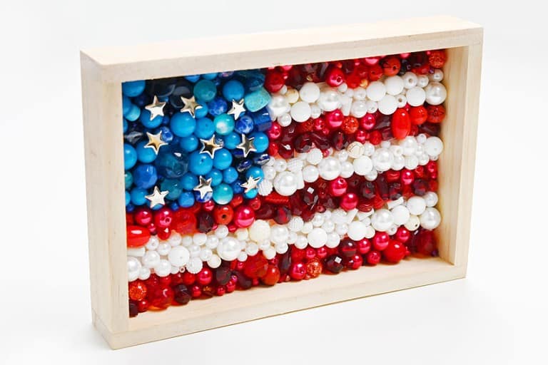 American Flag Bead Art | Easy 4th of July Bead Craft