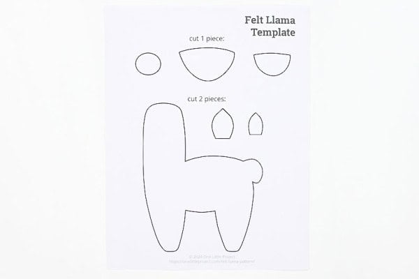 Felt Llama Pattern | Free Felt Llama Template