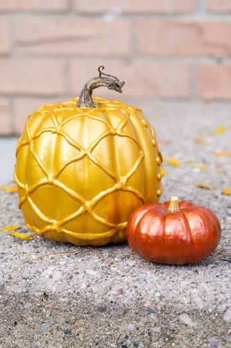 Painted Hot Glue Pumpkin | Easy No-Carve Textured Pumpkins