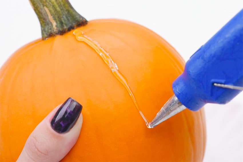 Painted Hot Glue Pumpkin | Easy No-Carve Textured Pumpkins