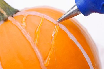 Painted Hot Glue Pumpkin | Easy No-Carve Textured Pumpkins