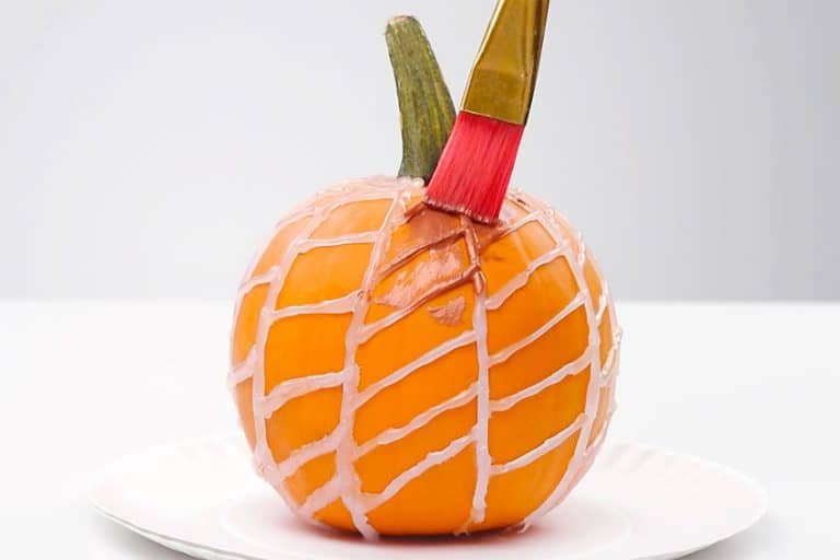 Painted Hot Glue Pumpkin | Easy No-Carve Textured Pumpkins