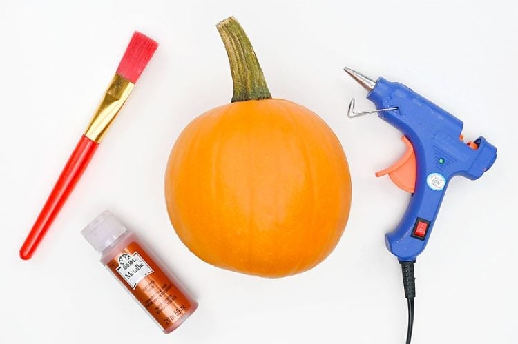 Painted Hot Glue Pumpkin | Easy No-Carve Textured Pumpkins