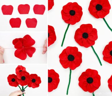 DIY Felt Poppies | Free Felt Poppy Pattern