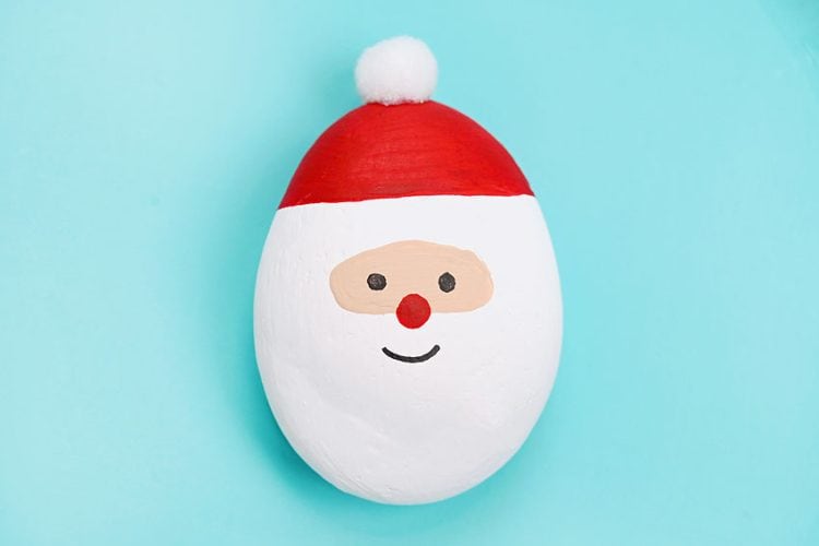 Santa Painted Rocks | Easy Santa Claus Stone Painting
