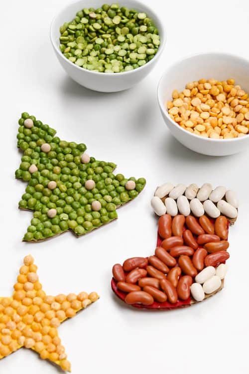 Christmas Bean Art | Christmas Bean Mosaics