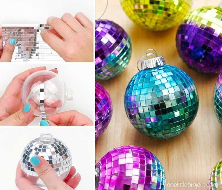 DIY Disco Ball Ornaments | How to Make a Mirror Ball Ornament