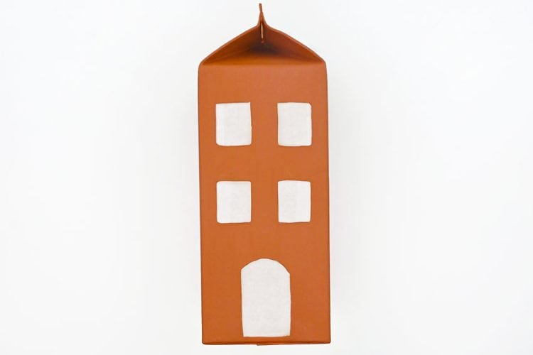 Milk Carton Gingerbread House | Upcycled Christmas Village Craft