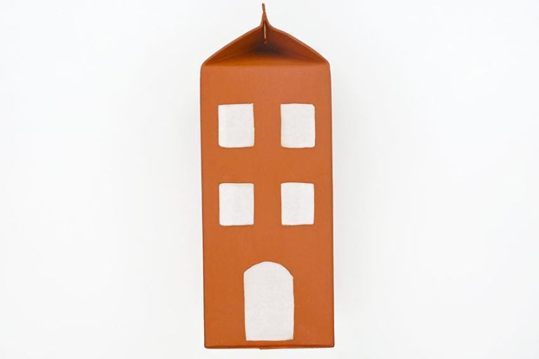 Milk Carton Gingerbread House | Upcycled Christmas Village Craft