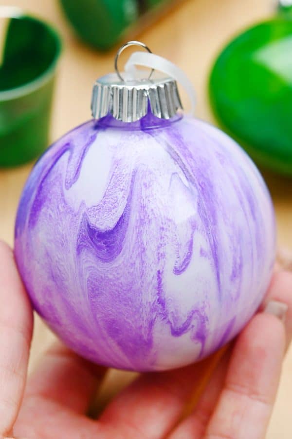 Paint Pour Ornaments | Easy Pour Paint Christmas Ornaments