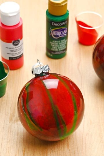 Paint Pour Ornaments | Easy Pour Paint Christmas Ornaments