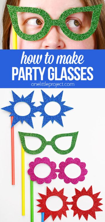 Glitter Party Glasses | Easy Photo Booth Props (Free Templates!)