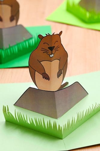 Groundhog Pop-Up Craft | Free Groundhog Day Craft Template