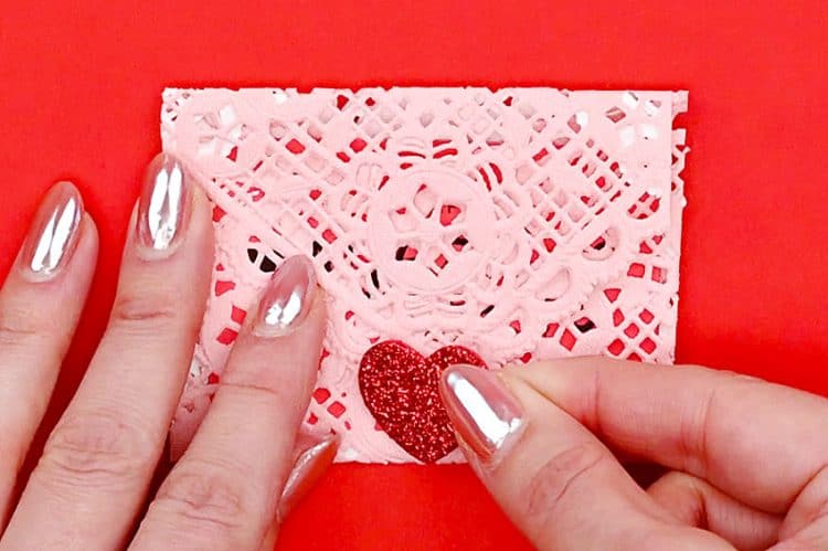 Heart Doily Envelope (With Free Printable Valentine's Cards!)