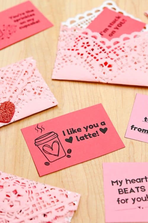 Heart Doily Envelope (With Free Printable Valentine's Cards!)
