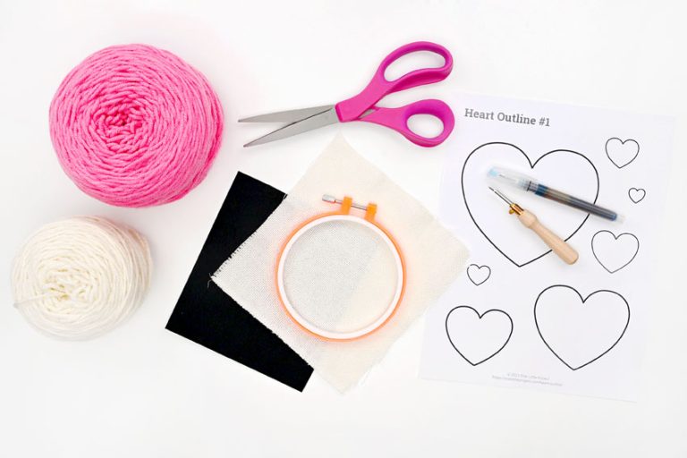 Punch Needle Heart Coasters | Cute and Easy Heart Coasters