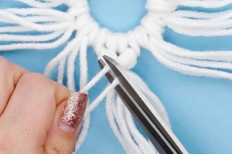 Yarn Snowflakes | Easy Yarn Snowflake Craft