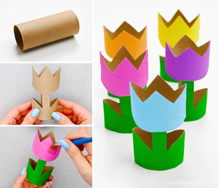 Paper Roll Tulips | Easy Toilet Paper Roll Tulip Craft