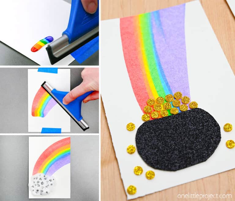 Rainbow Squeegee Painting | Easy Rainbow Squeegee Art
