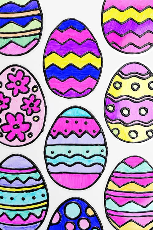 "Stained Glass" Easter Eggs | DIY Easter Egg Suncatchers